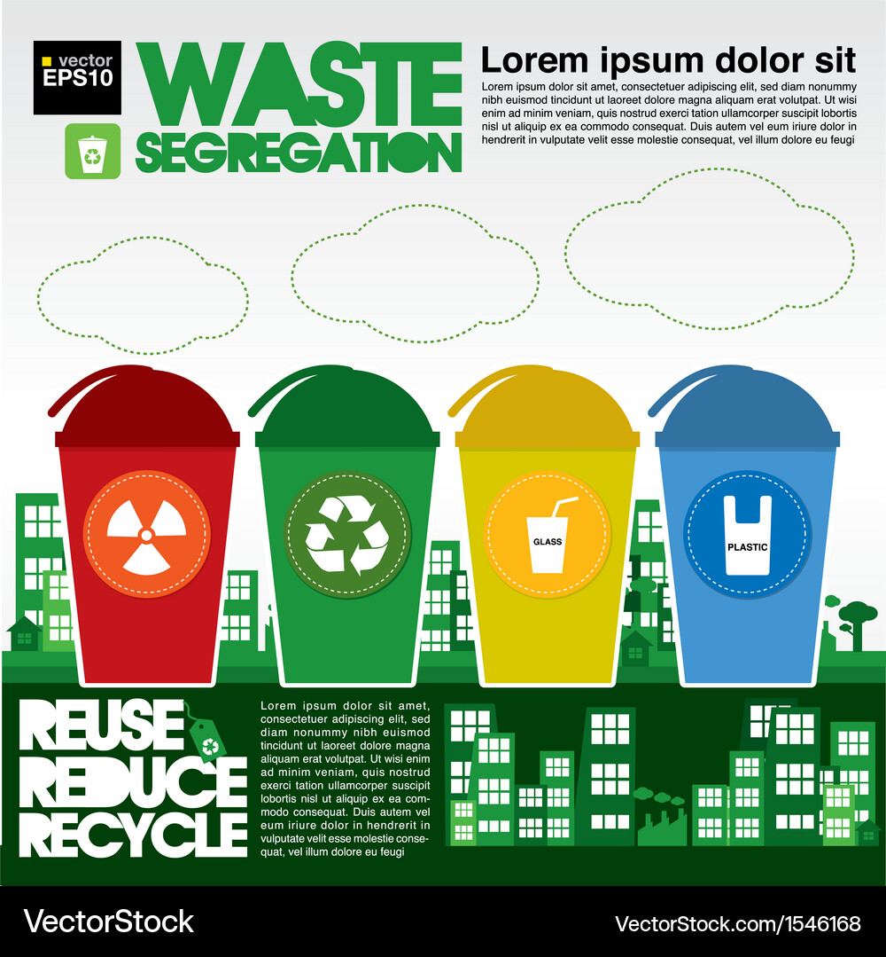 Waste Segregation - Recycling Icons Royalty Free Vector