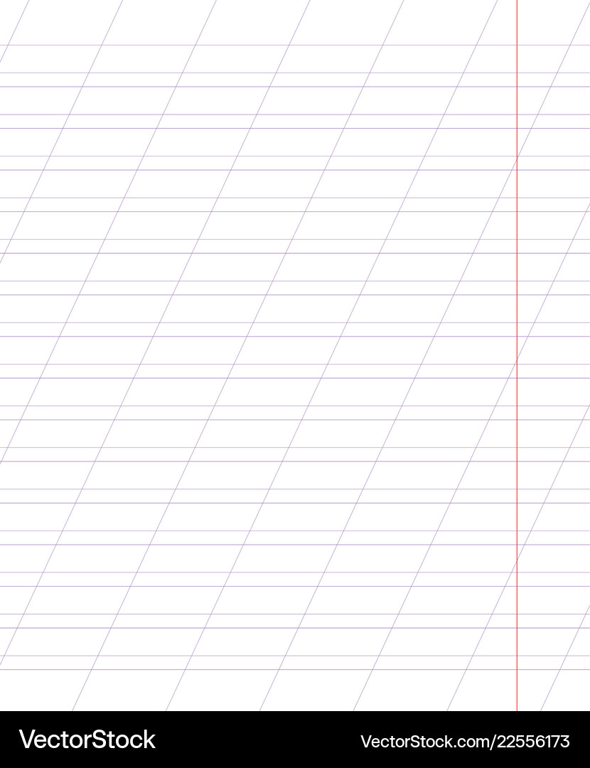 A sheet of school notebook in ruler Royalty Free Vector