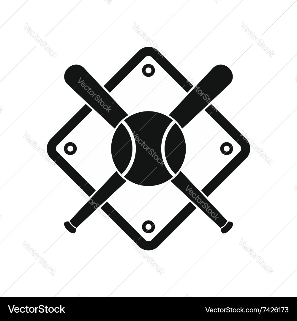 Baseball bats and ball on field Royalty Free Vector Image