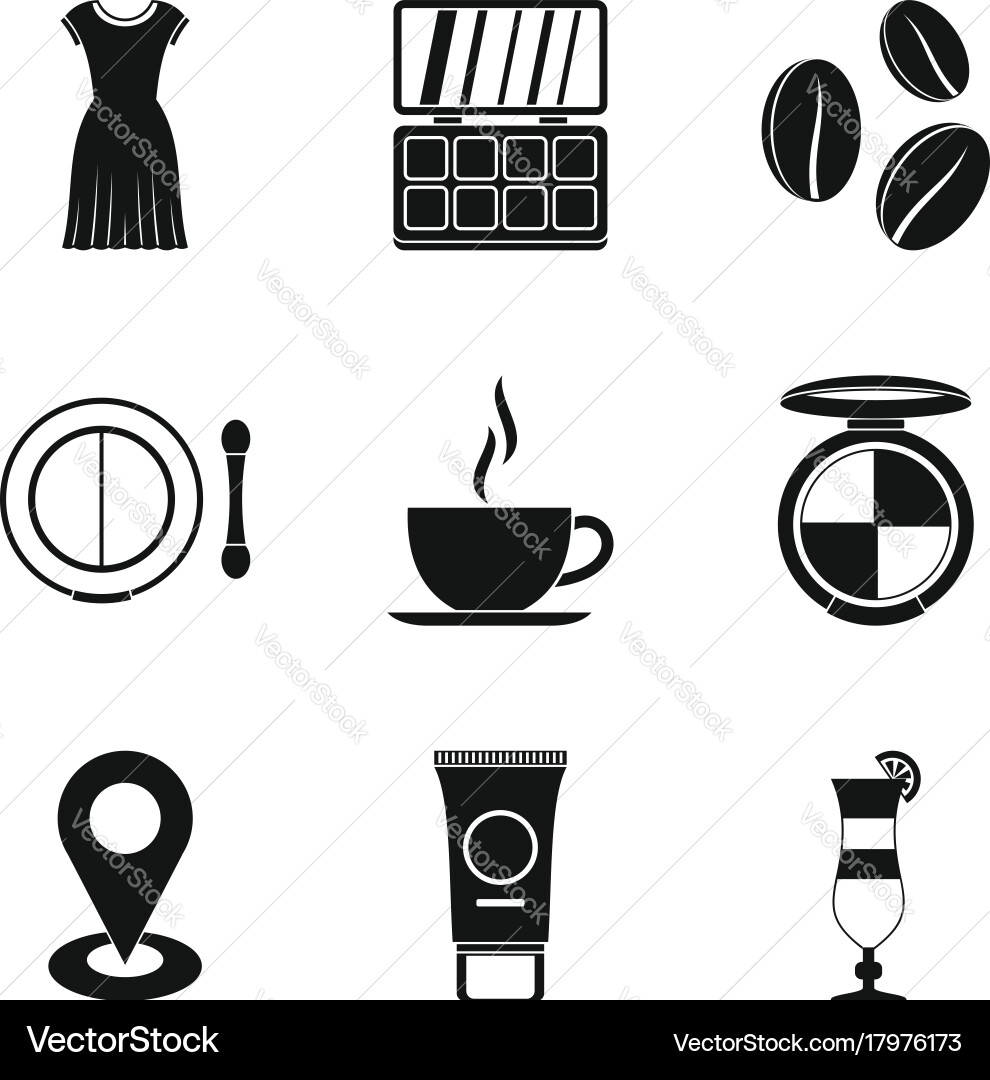 Beautiful appearance icons set simple style Vector Image