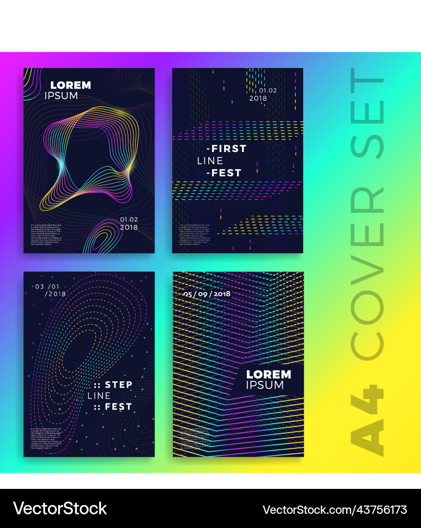 Book cover design set brochure catalog abstract Vector Image