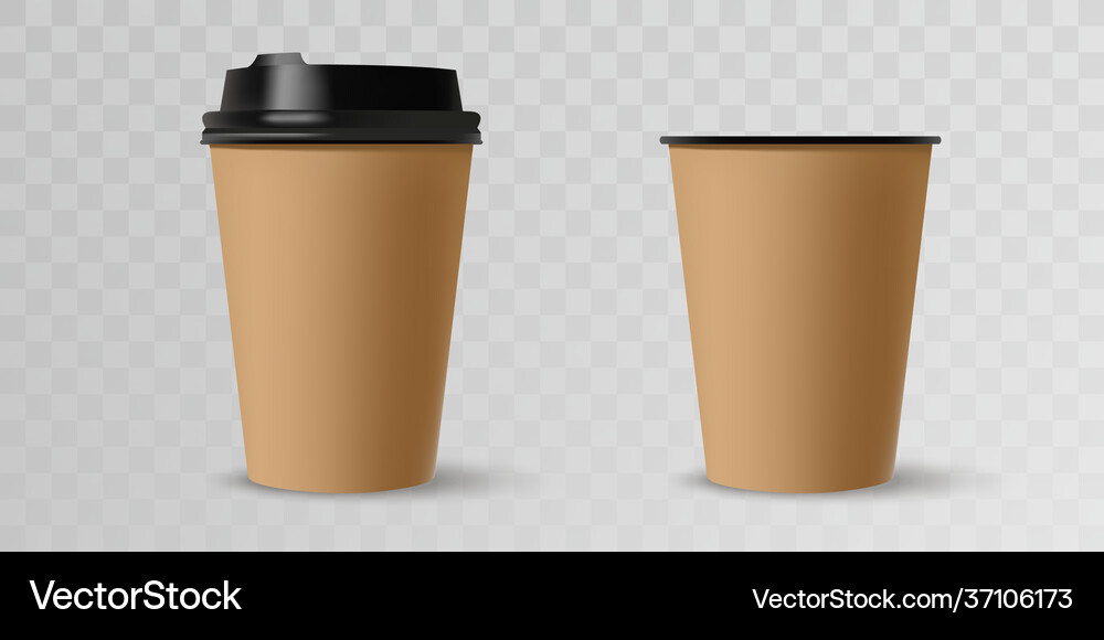 Coffee cups mockup template for cafe corporate Vector Image