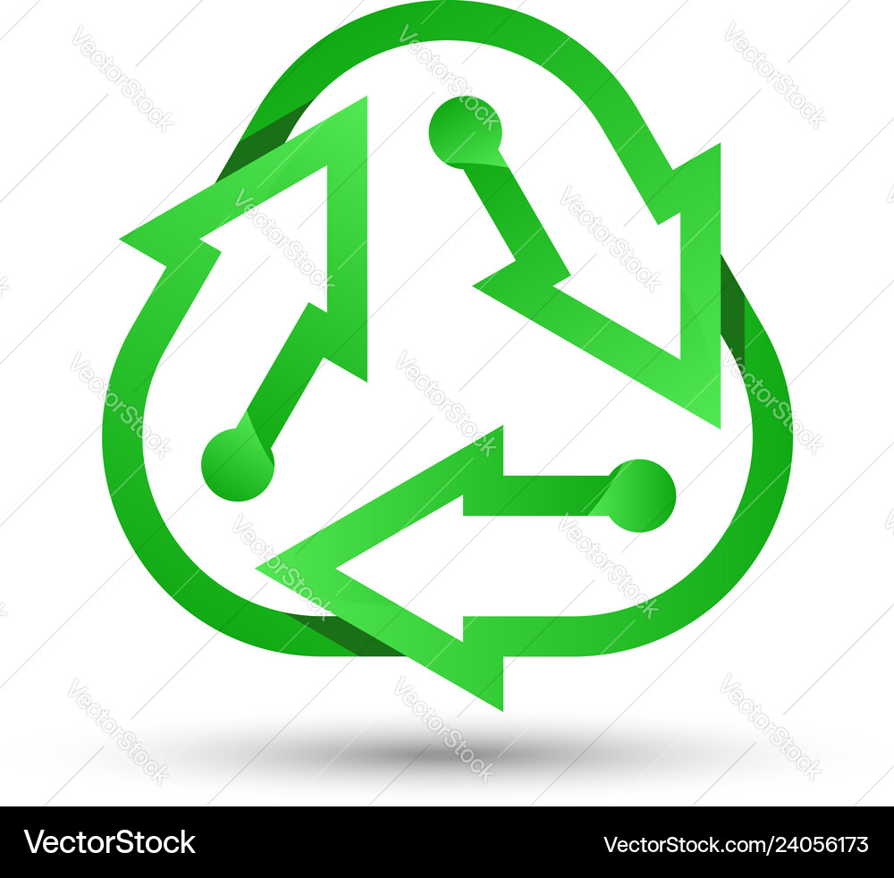 Green recycling logo Royalty Free Vector Image