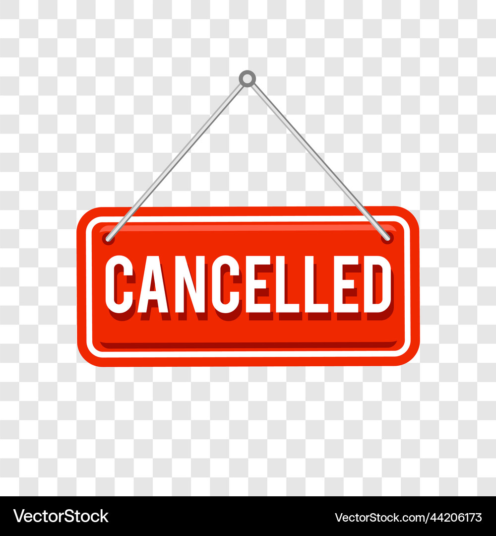 Hanging cancelled stamp cancelled square sign Vector Image