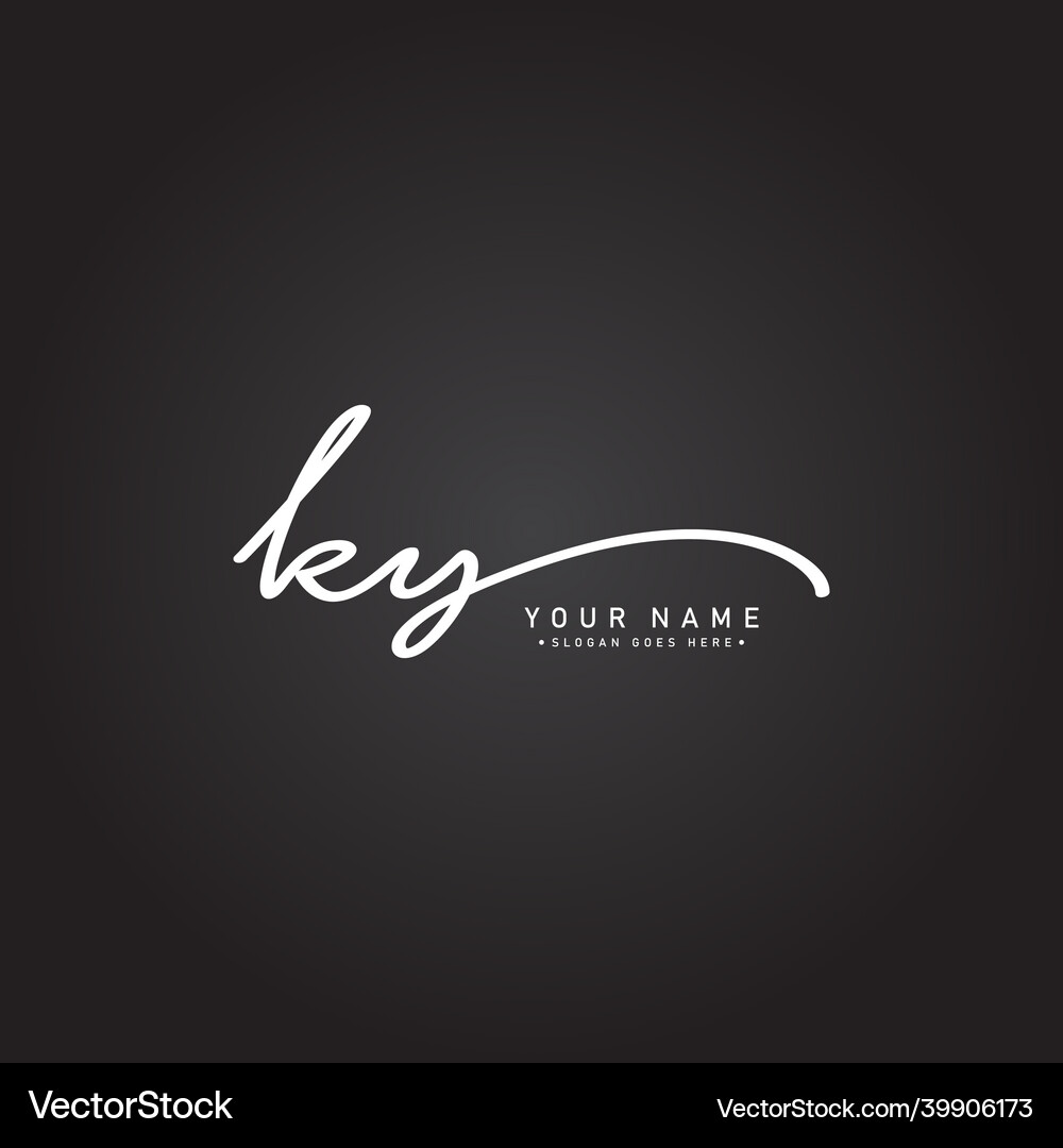 Initial letter ky logo - handwritten signature Vector Image