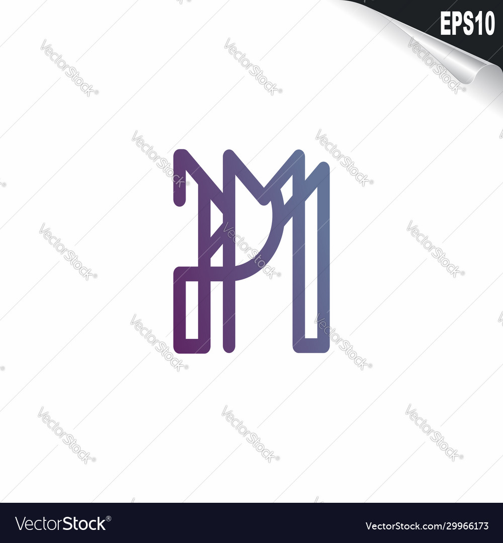 Initial pm logo monogram design template simple Vector Image