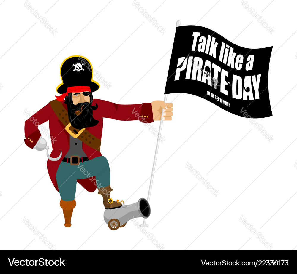 International talk like a pirate day hook Vector Image