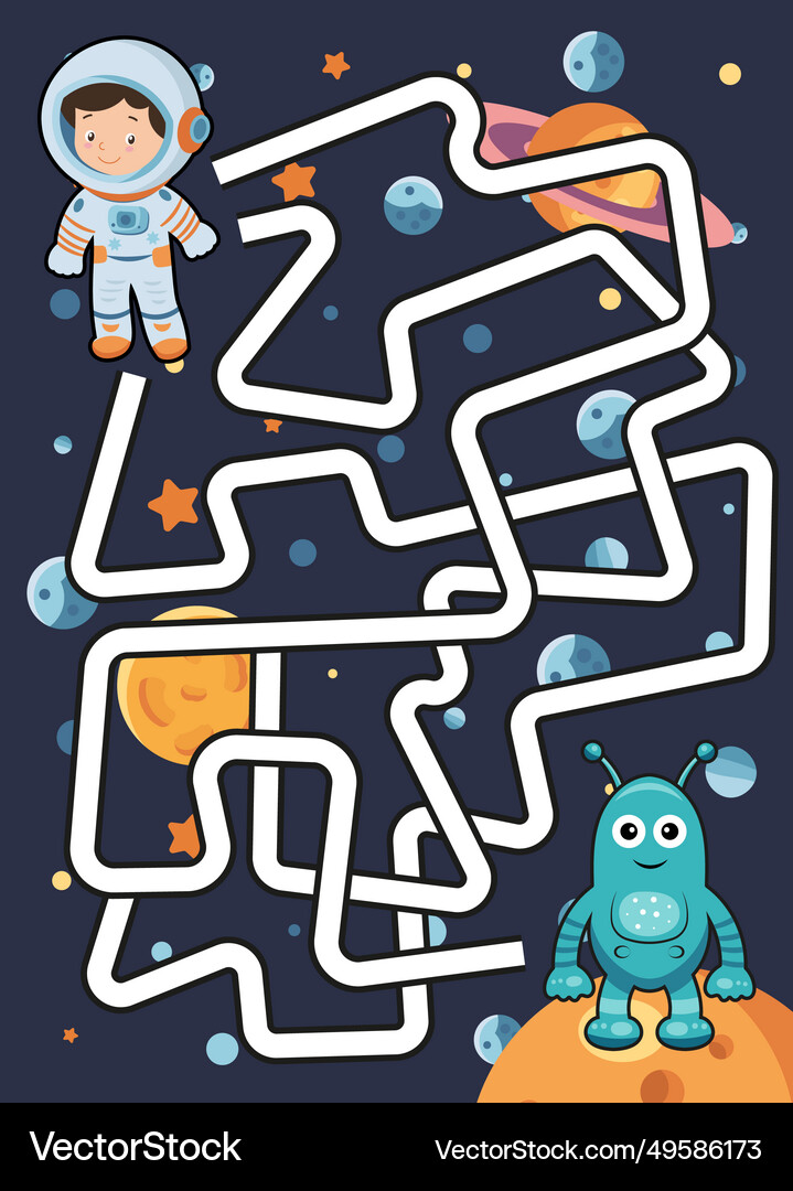 Maze puzzle for kids Royalty Free Vector Image
