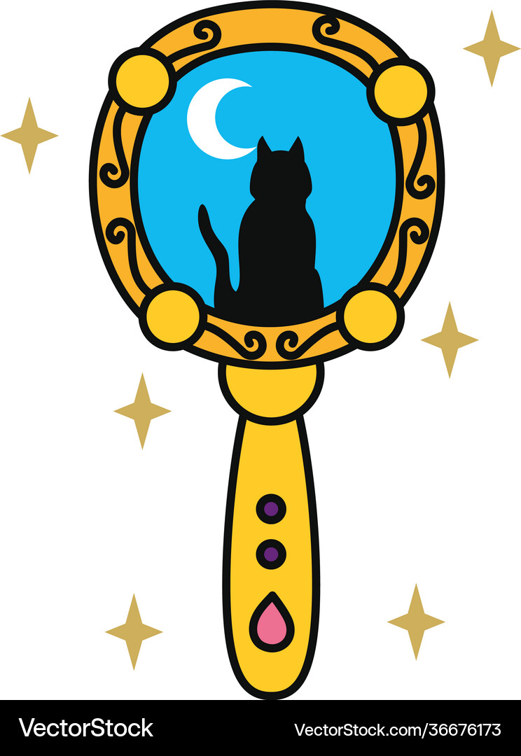 Mirror with cat Royalty Free Vector Image - VectorStock
