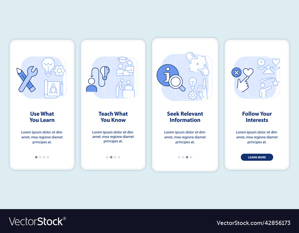 Practical learning techniques light blue Vector Image