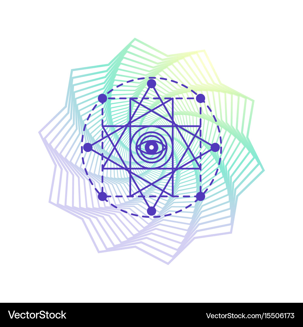 Sacred geometry alchemy symbol isolated on white Vector Image