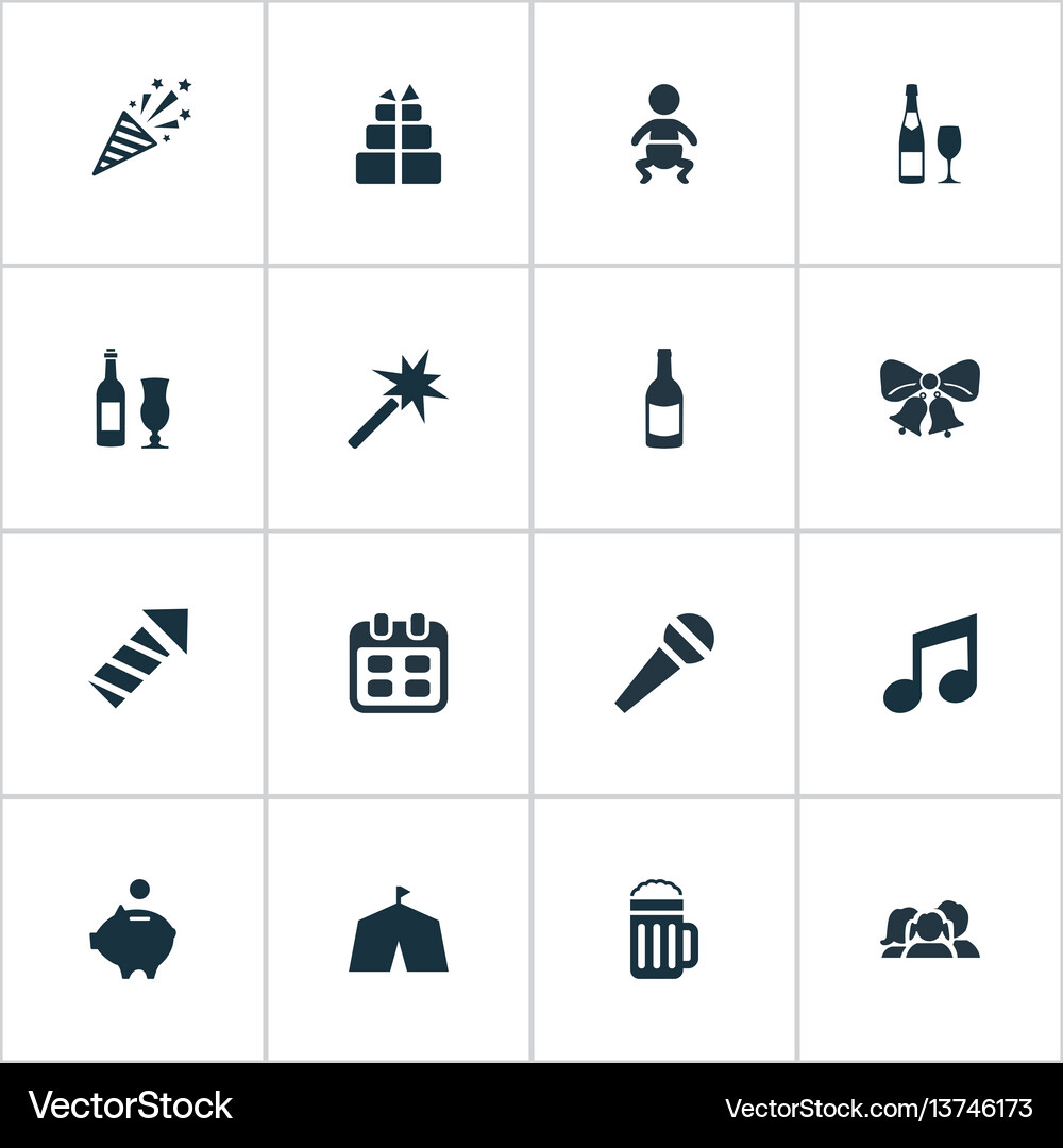 Set of simple celebration Royalty Free Vector Image