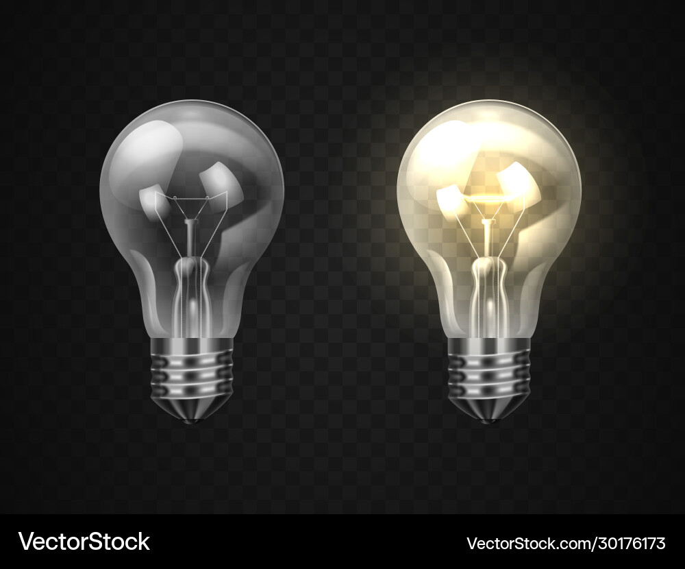 Set off and on realistic lamp or 3d lightbulb Vector Image