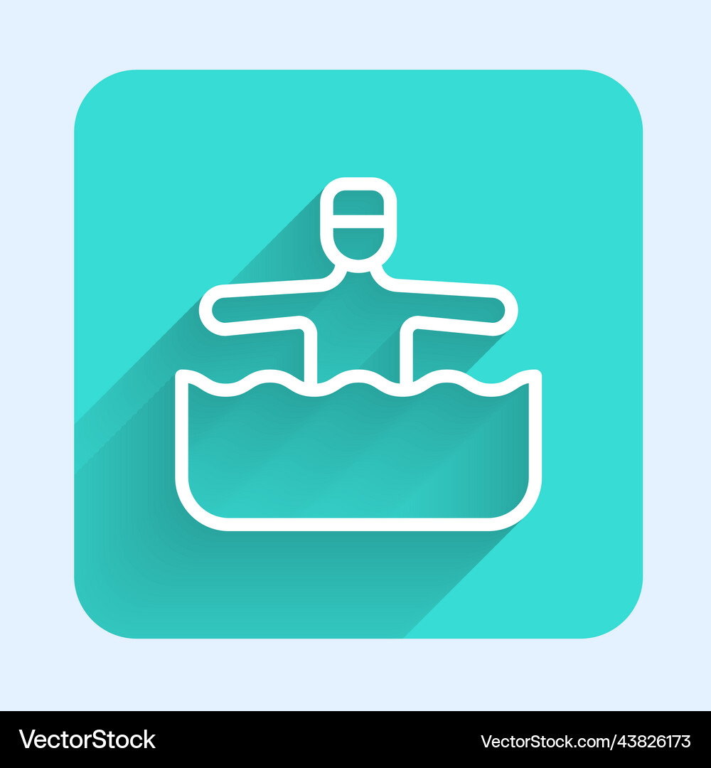 White line water gymnastics icon isolated Vector Image