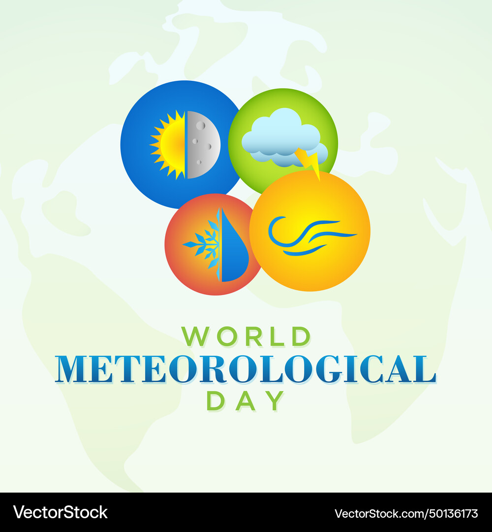World meteorological day with meteorology science Vector Image