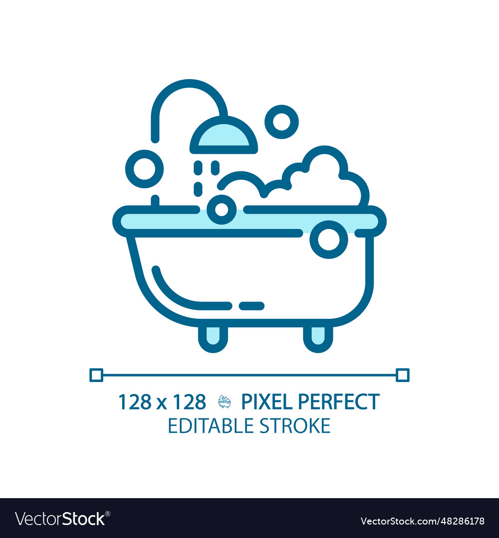 2d customizable bubble bath linear icon Royalty Free Vector