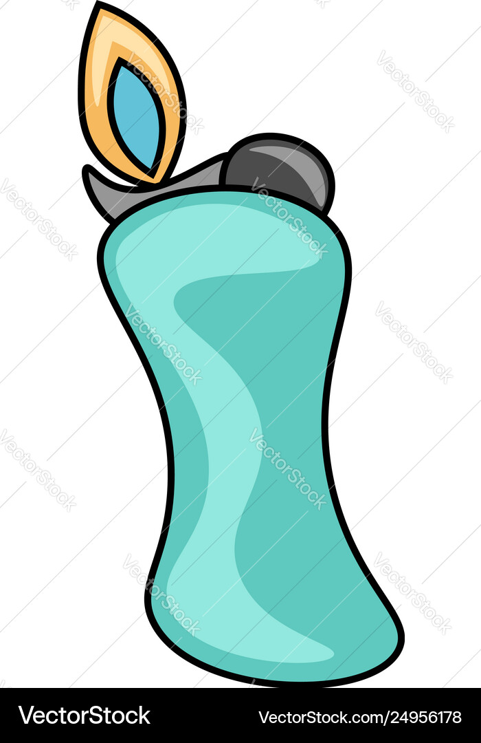 A cartoon blue-colored glowing lighter or color Vector Image