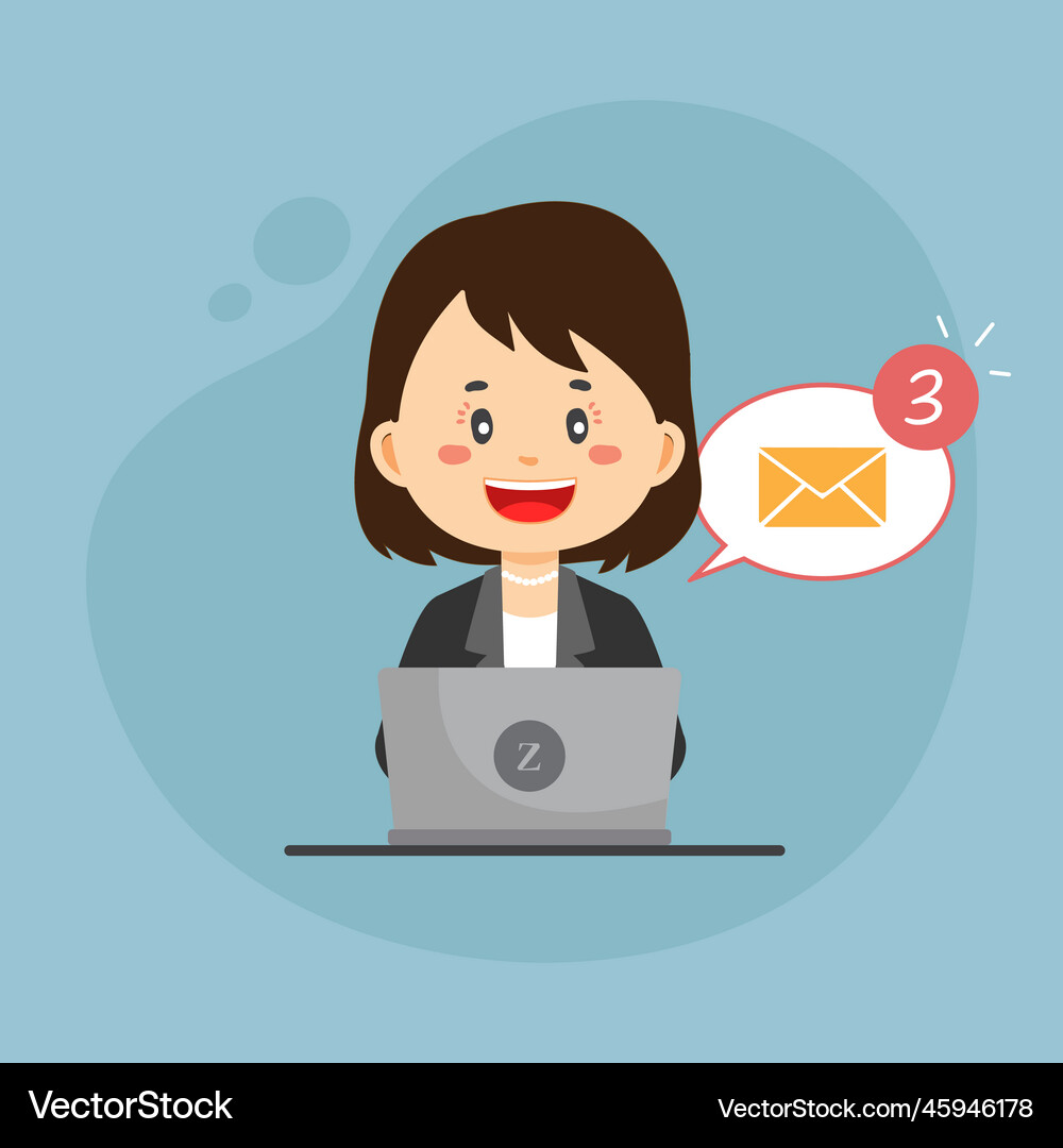 Business woman checking email inbox Royalty Free Vector