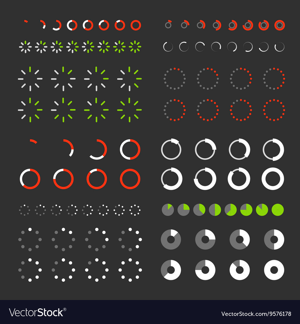 Different interface loaders elements Royalty Free Vector
