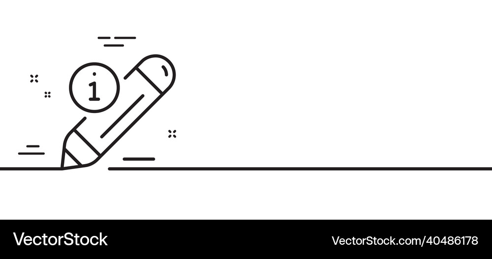 Edit line icon information pencil sign minimal Vector Image