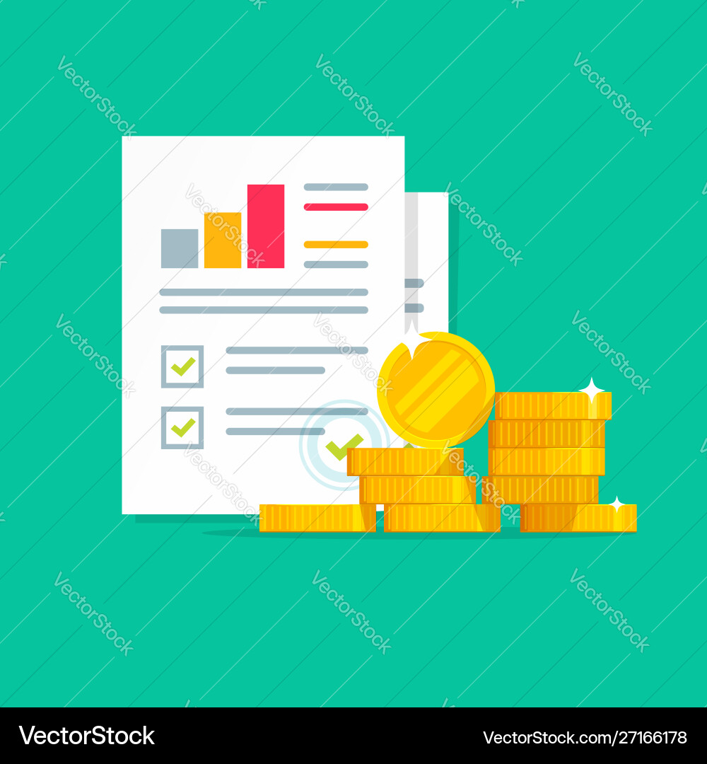 Financial audit report icon flat cartoon Vector Image