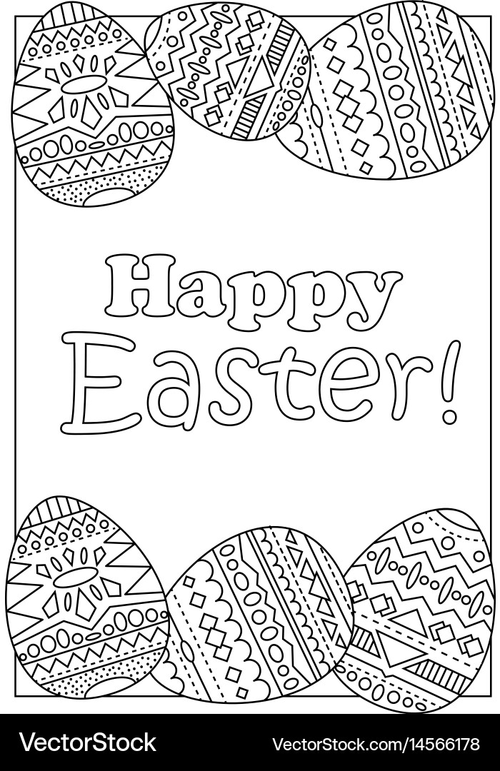 Happy easter eggs with tribal ornament Royalty Free Vector
