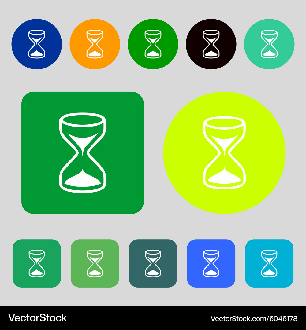 Hourglass sign icon sand timer symbol 12 colored Vector Image