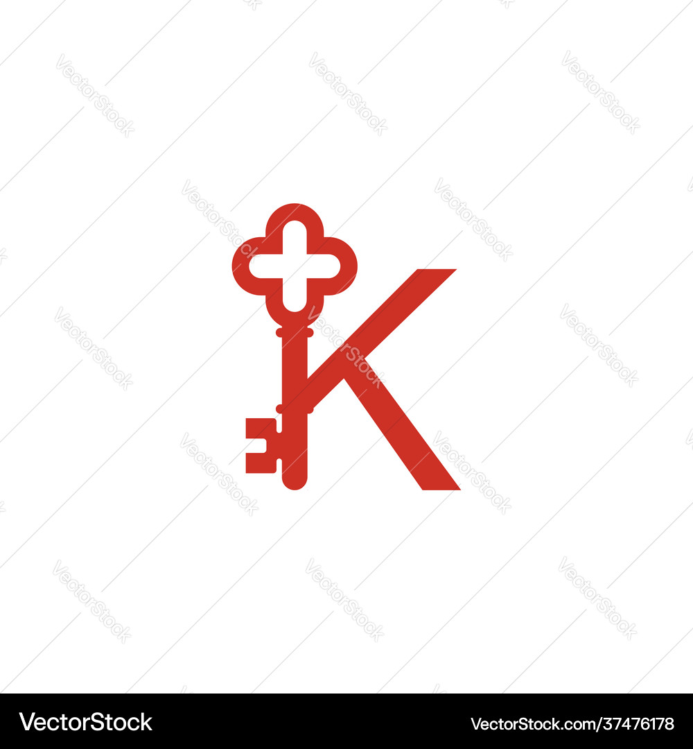 Letter k logo icon with key design symbol Vector Image