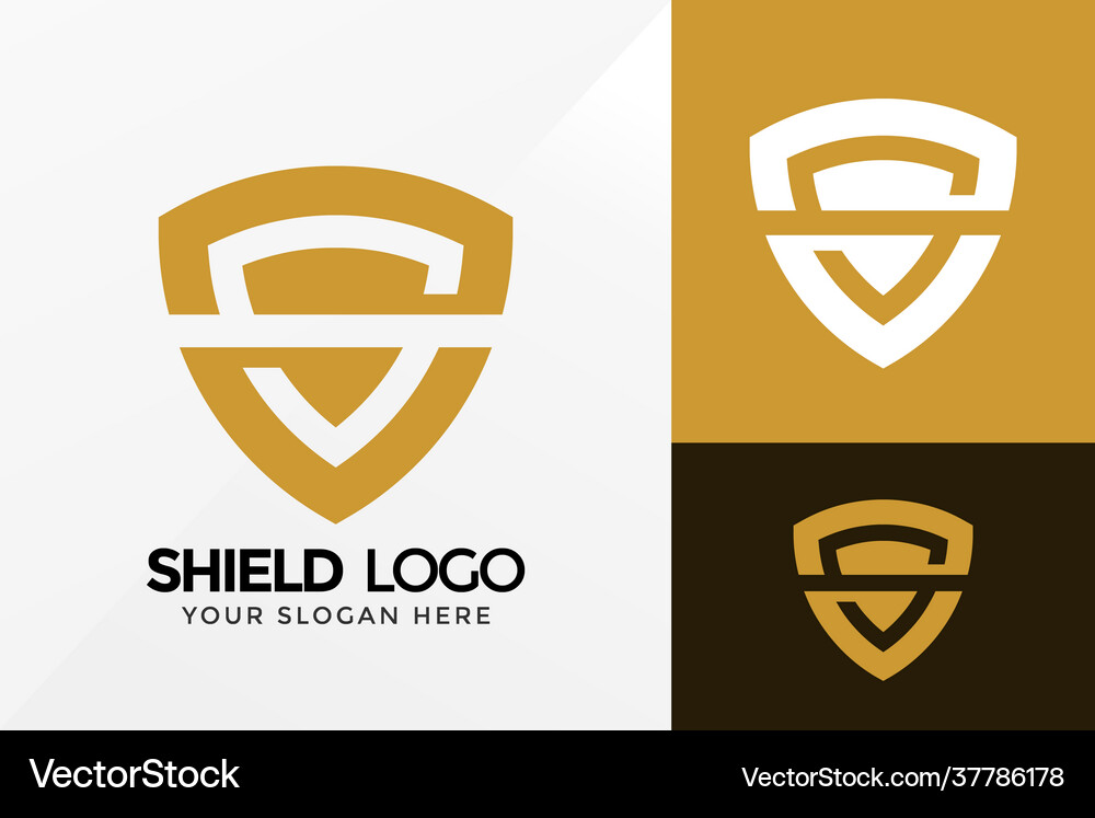 Letter s shield guard logo design brand identity Vector Image