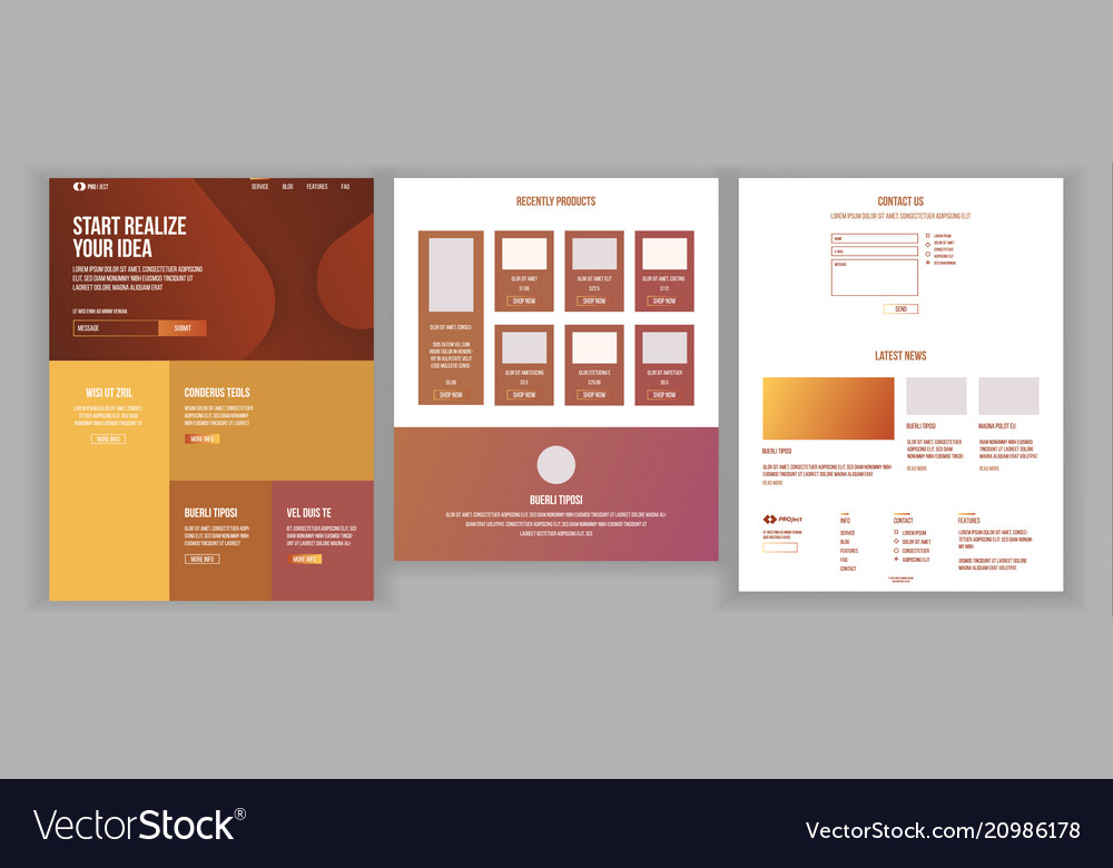 Main web page design website business Royalty Free Vector