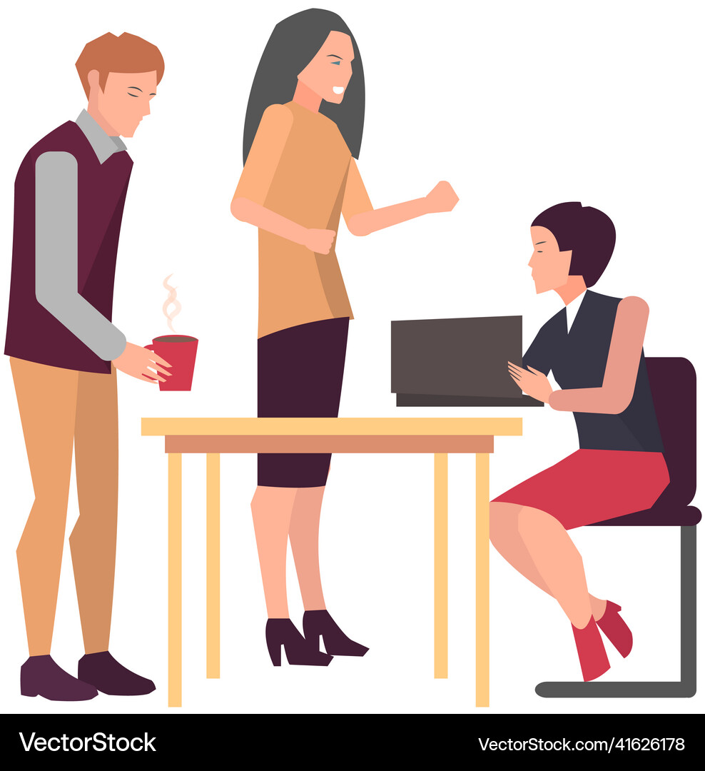 Meeting to discuss starting project business plan Vector Image