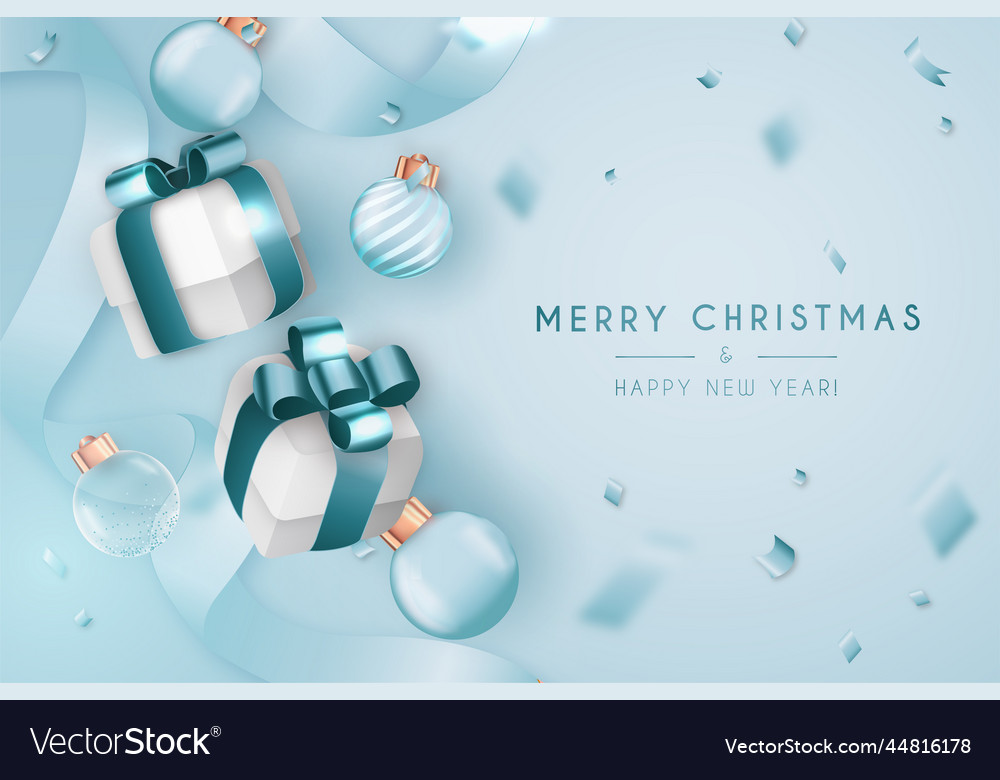 Merry christmas banner background with realistic Vector Image