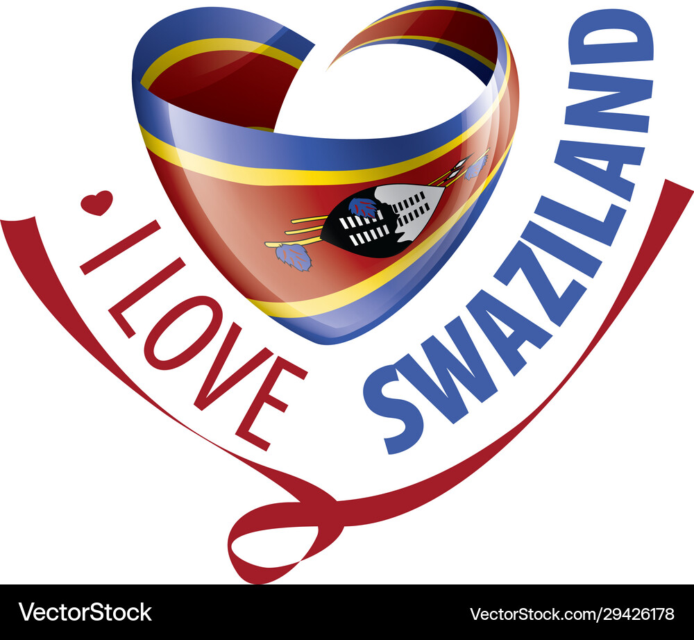 National flag swaziland in shape Royalty Free Vector Image