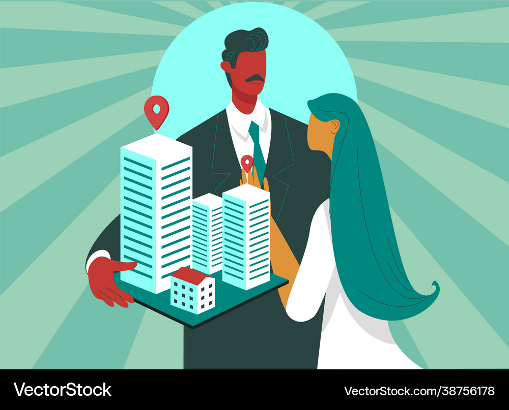Real estate businessman concept Royalty Free Vector Image