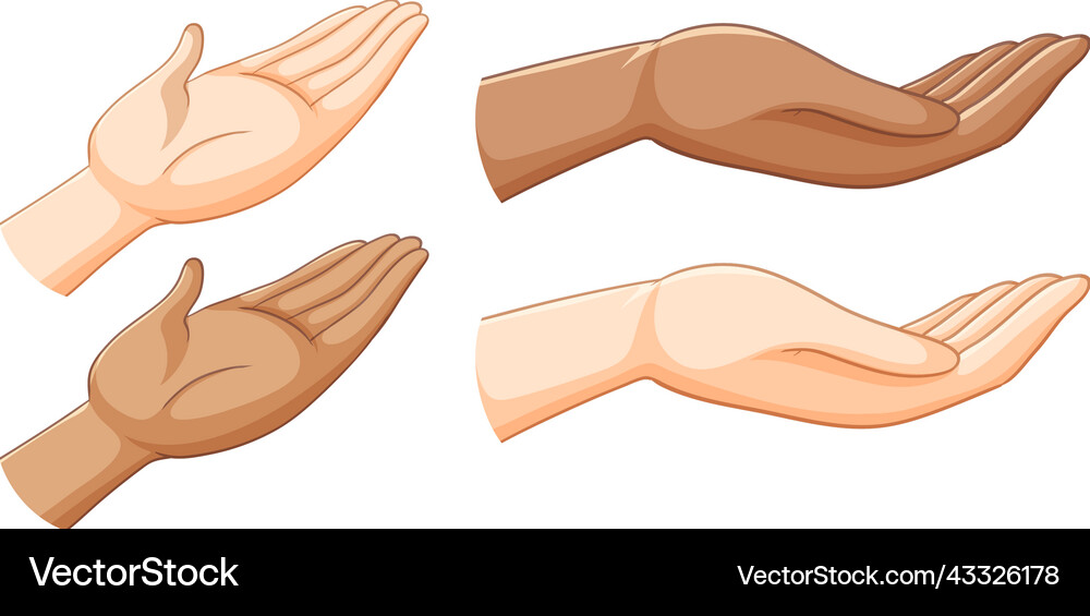 Set of different hold out ones hand gesture Vector Image