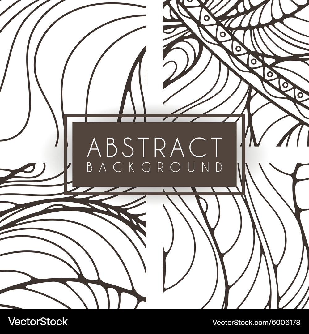 Set of four monochrome intricate patterns Vector Image
