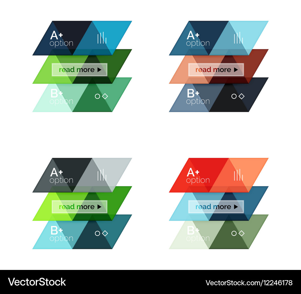 Set of triangle geometric infographic Royalty Free Vector