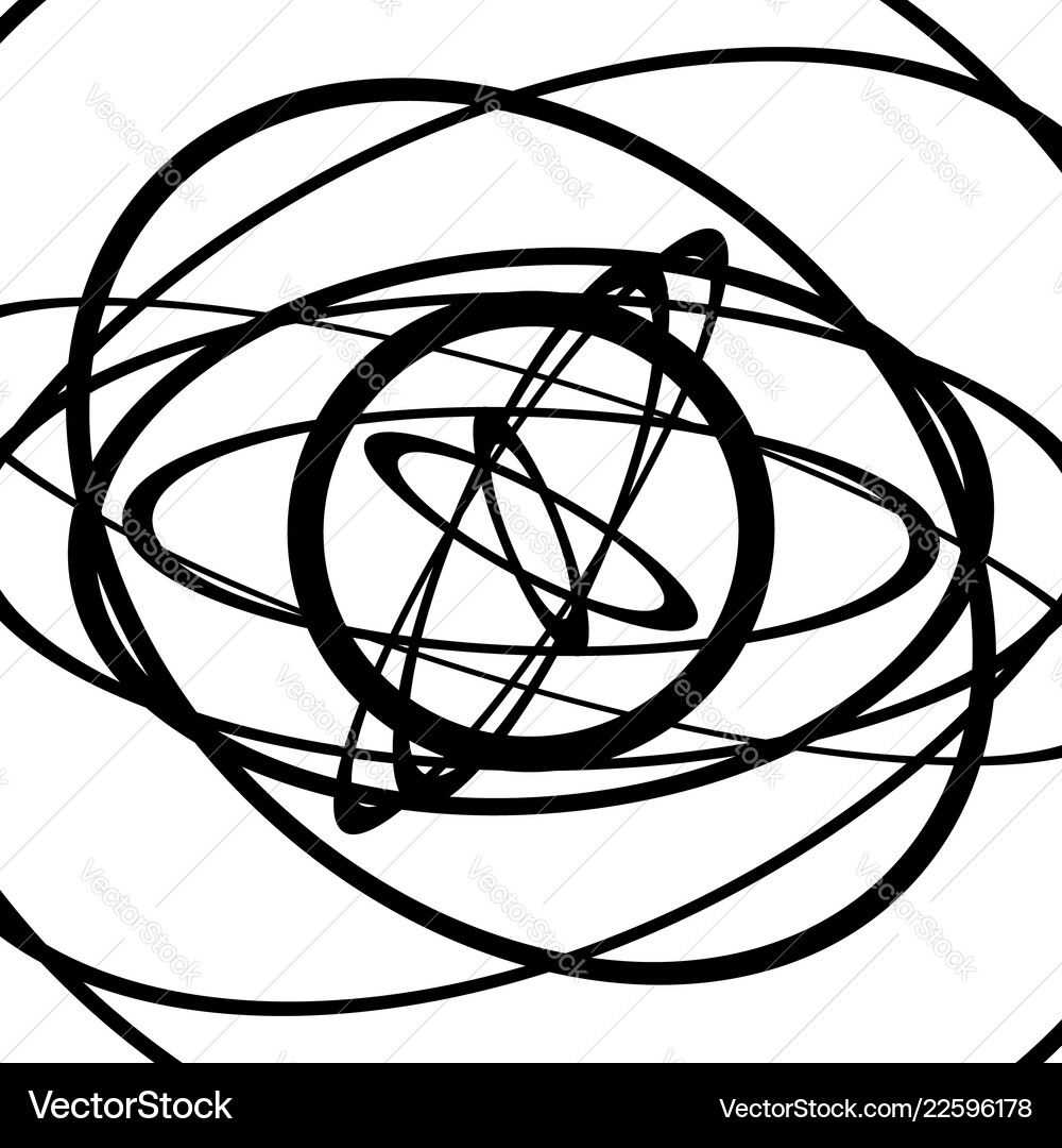 Squiggle squiggly circles ovals lines spiral made Vector Image
