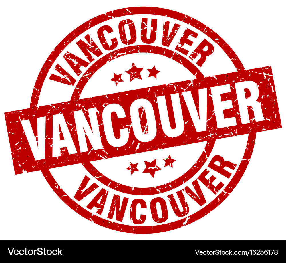 Vancouver red round grunge stamp Royalty Free Vector Image