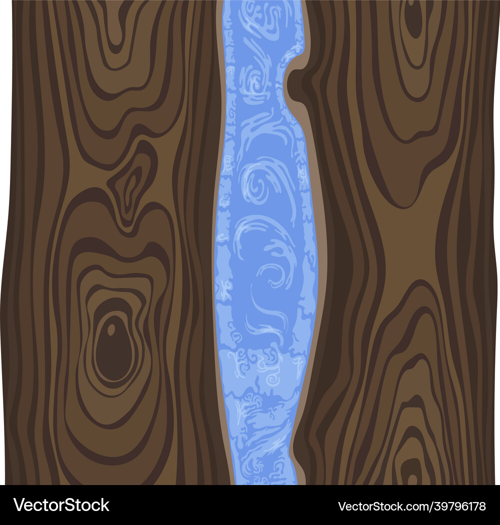 Wooden table top with epoxy resin Royalty Free Vector Image