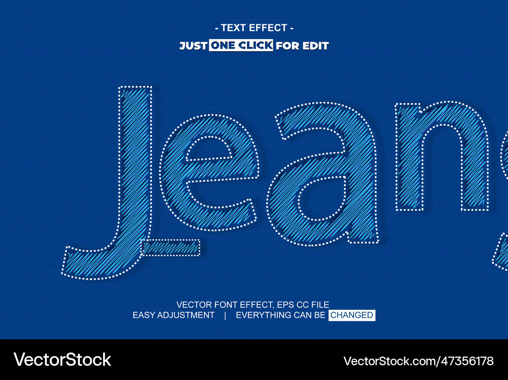 Yarn style text effect editable Royalty Free Vector Image