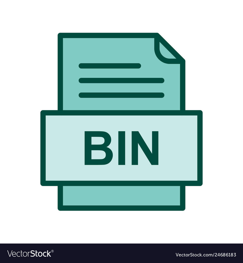 Bin file document icon Royalty Free Vector Image
