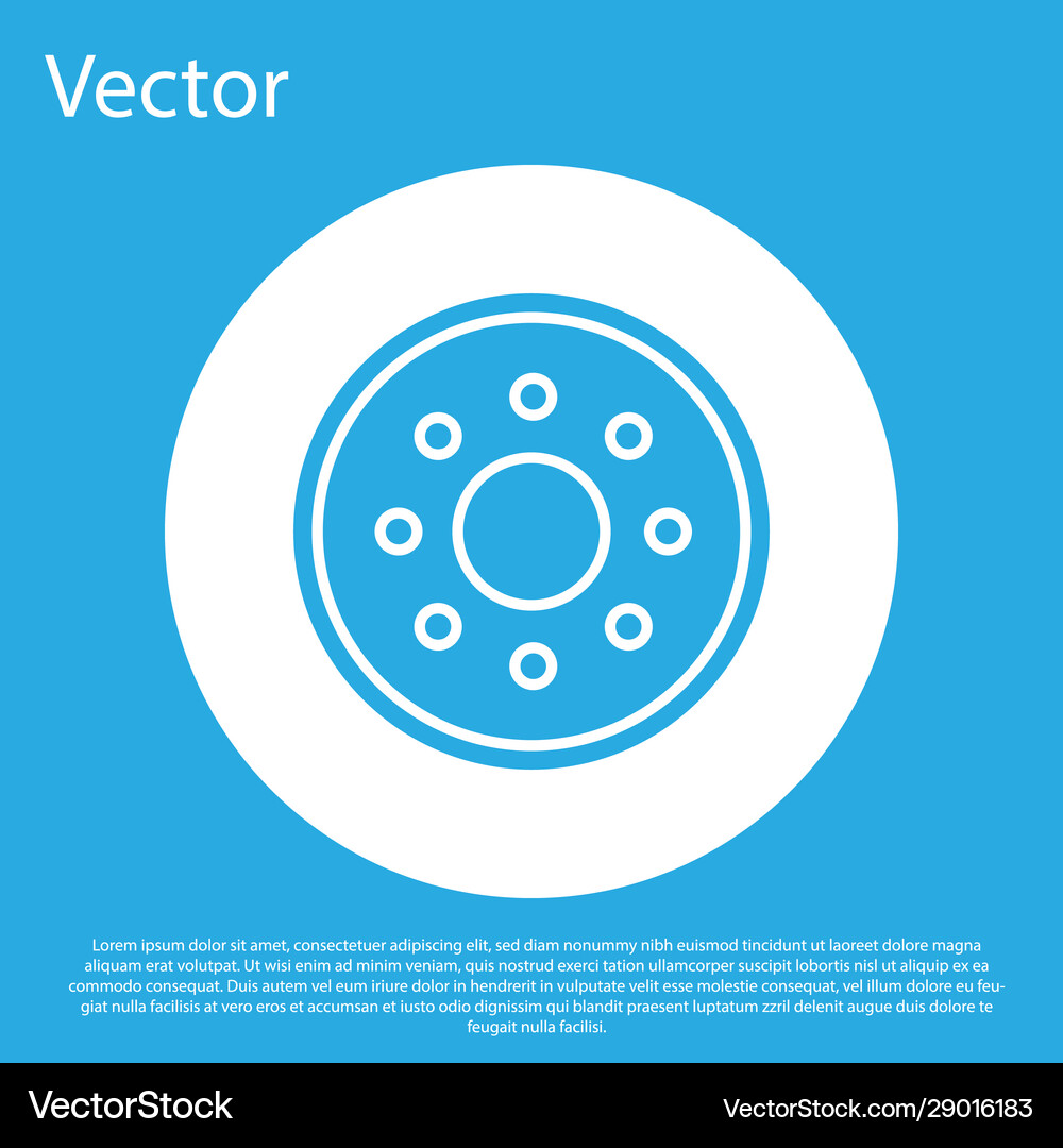 Blue round wooden shield icon isolated on Vector Image