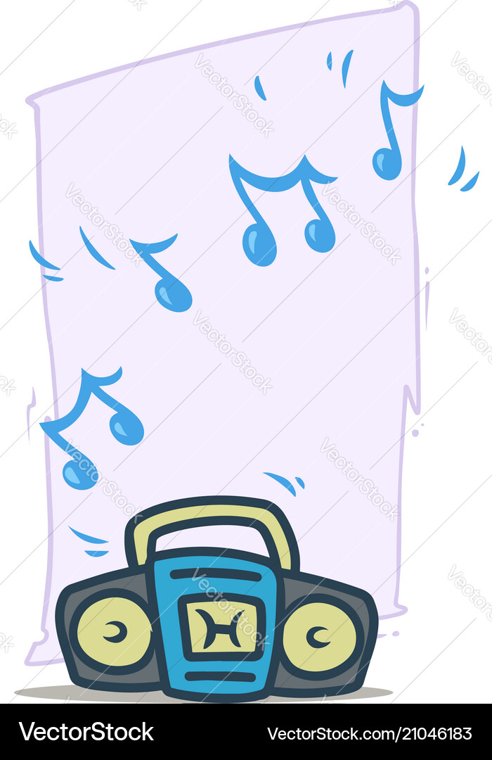 Cartoon blue working tape recorder icon Royalty Free Vector
