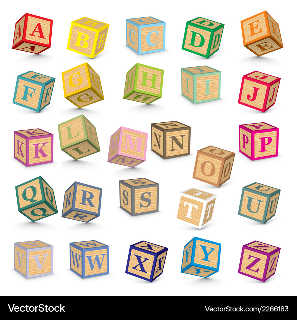 Colorful Alphabet Blocks Royalty Free Vector Image