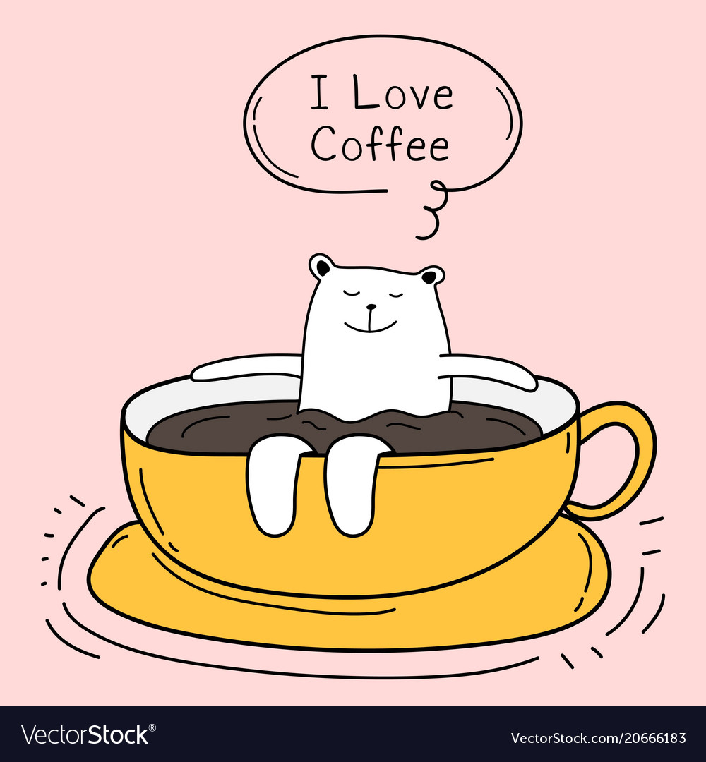 Cute bear in the cup Royalty Free Vector Image