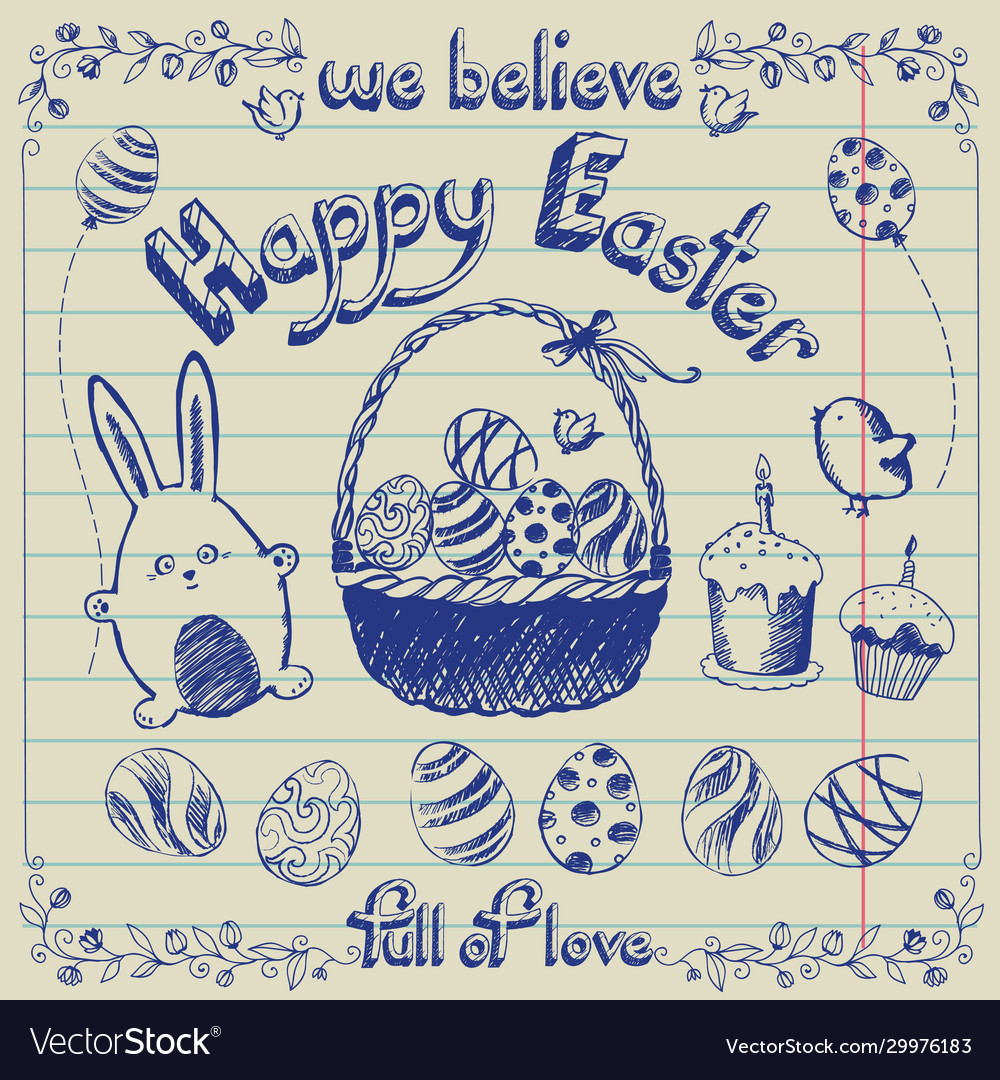 Easter elements set collection Royalty Free Vector Image