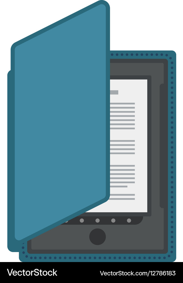 Electronic mobile book with cover isolated icon Vector Image