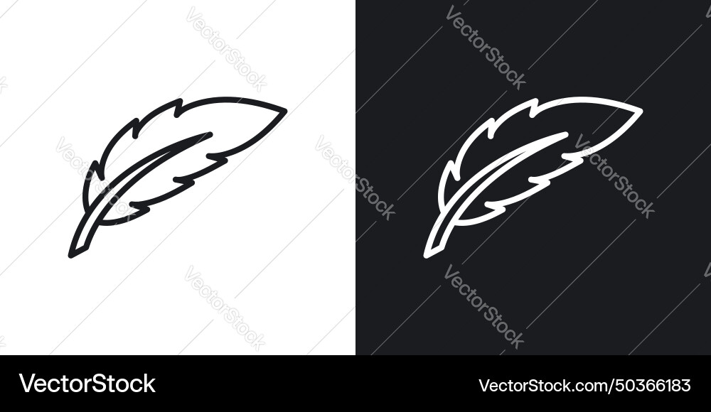 Feather icon set gentle comfort quill symbol Vector Image