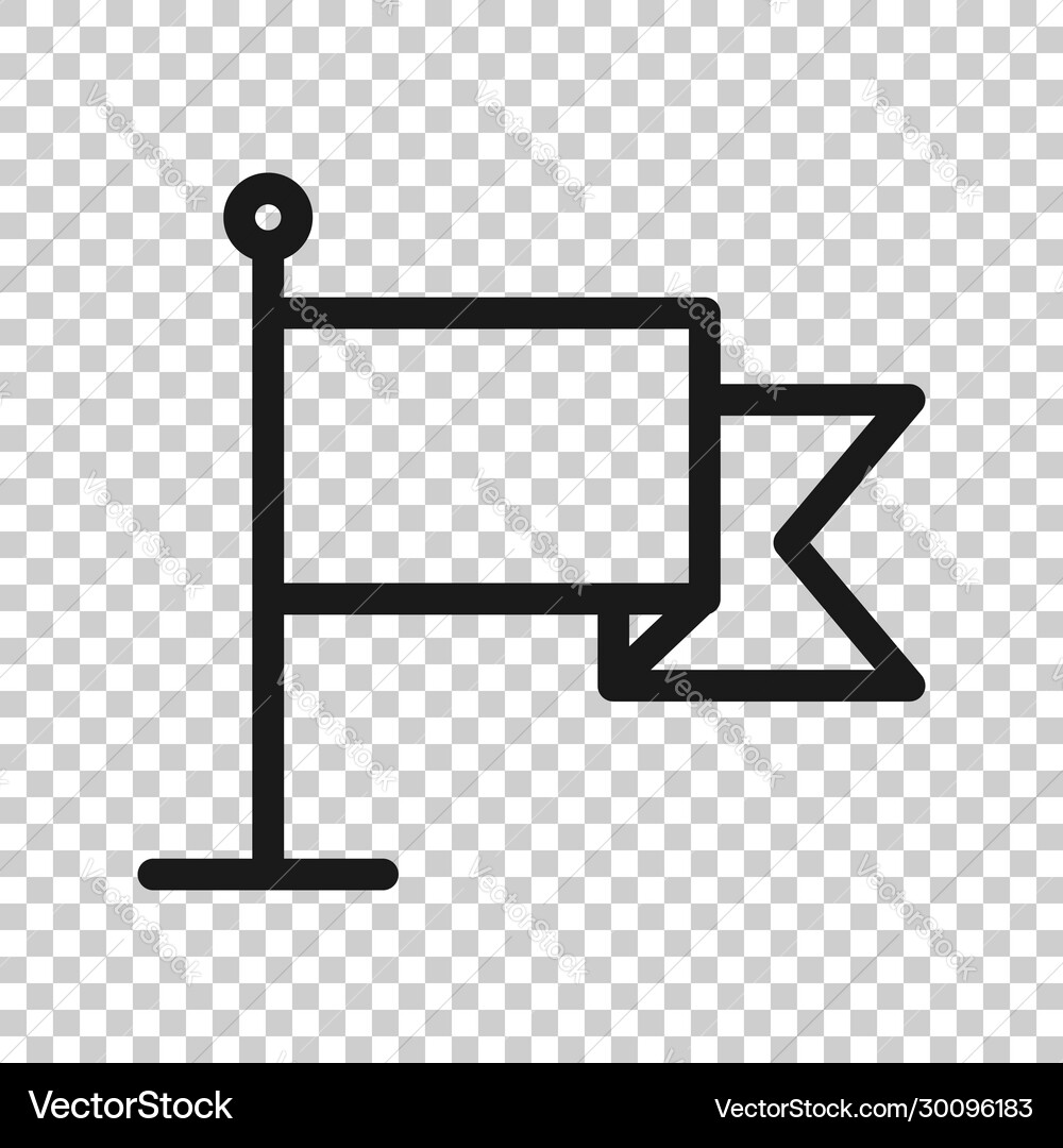 Flag icon in flat style pin on white isolated Vector Image